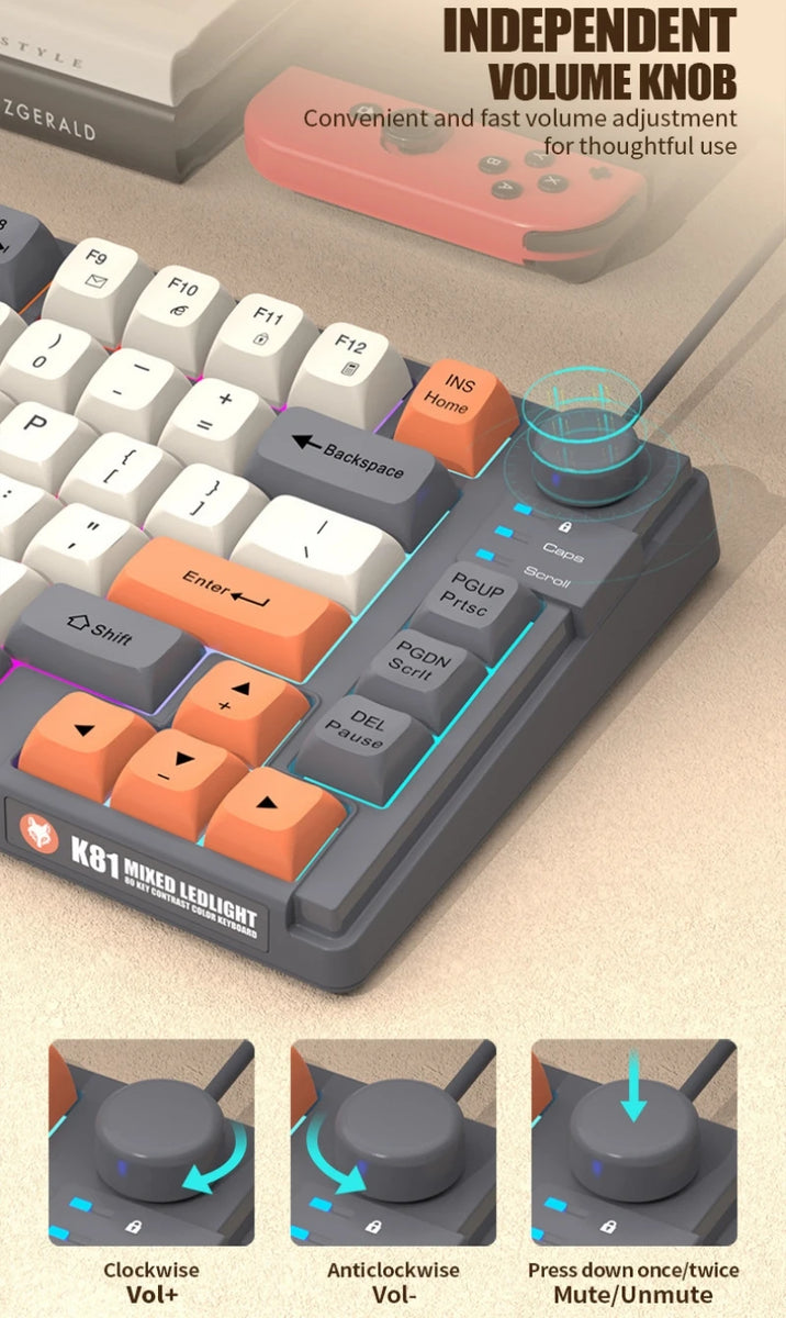 Keyboard K81 Gaming Keyboard 81 Key 80% Layout Spanish Russian Korean ...