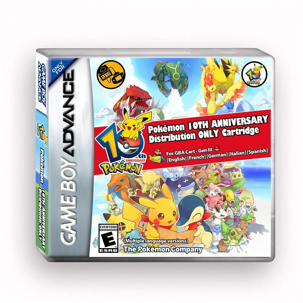 GBA Game Cassette GBA Pokémon 10th Anniversary Delivery Pokemon Distri ...
