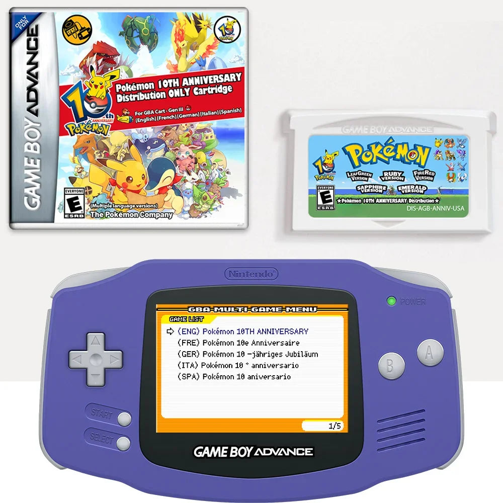 GBA Game Cassette GBA Pokémon 10th Anniversary Delivery Pokemon Distri ...